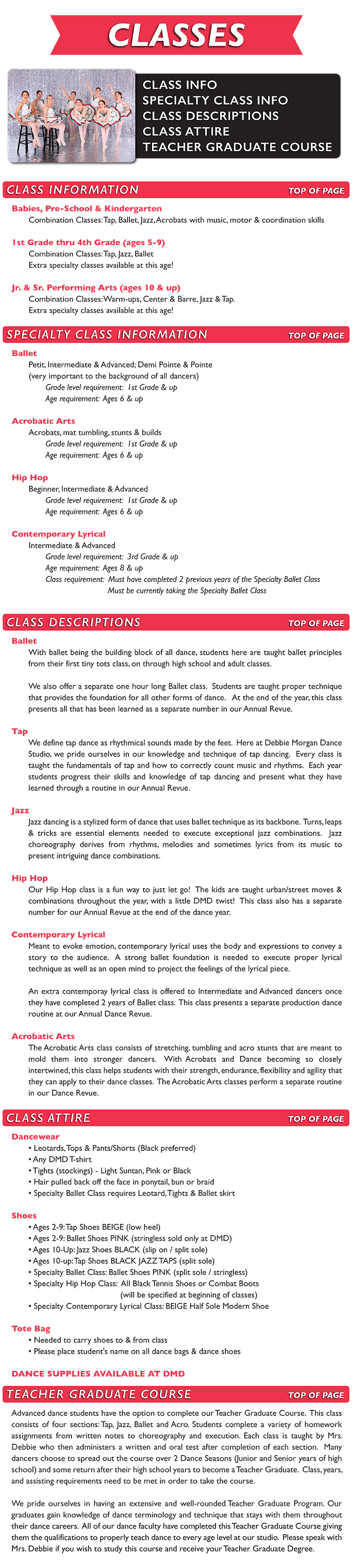 Debbie Morgan Dancers - Classes